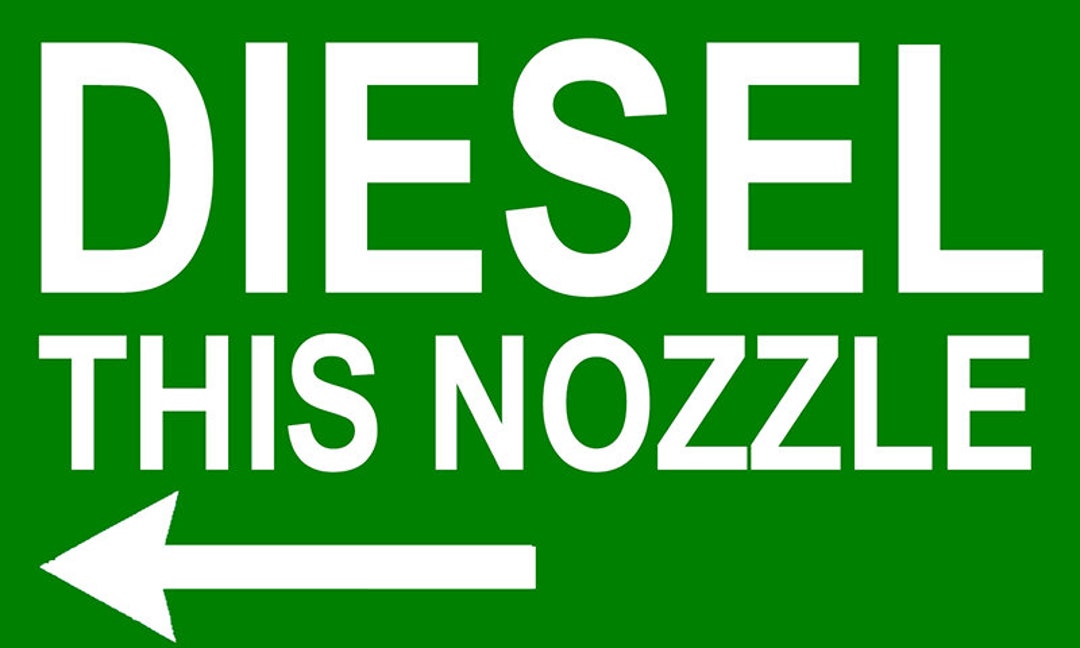 3x5 Inch DIESEL This Nozzle Left Arrow Sticker (vinyl Decal Auto iPhone ...