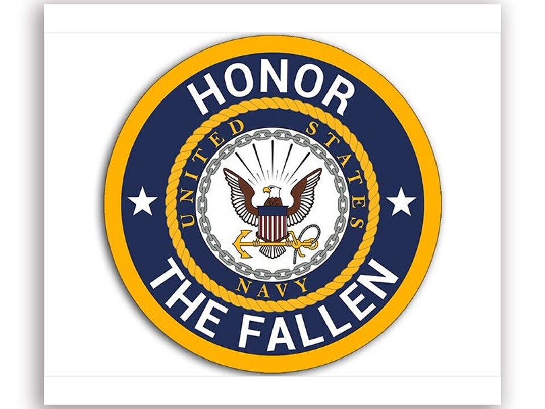 Round US Navy Logo Honor the Fallen Sticker (vinyl Naval Auto Car Truck ...