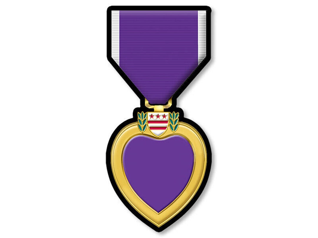 2x4 Inch POLICE Officer Purple Heart Badge Shaped Sticker (vinyl Decal ...