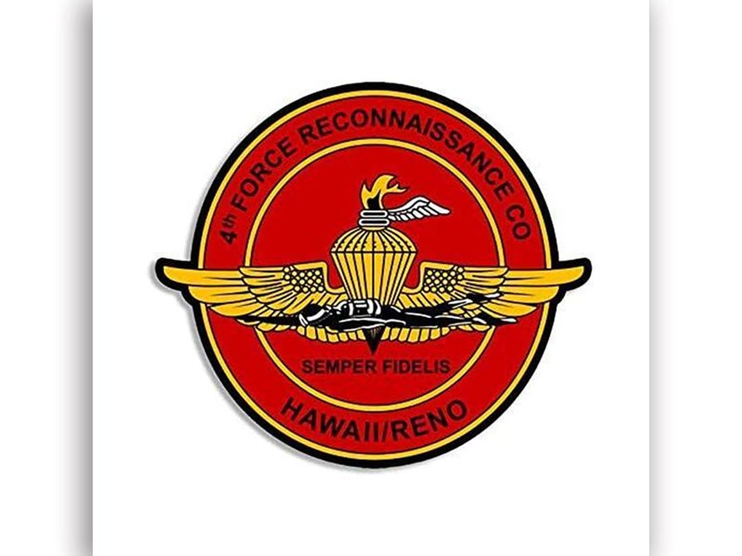 Round 4th Force Reconnaissance Sticker (vinyl Decal Leatherneck Soldier ...