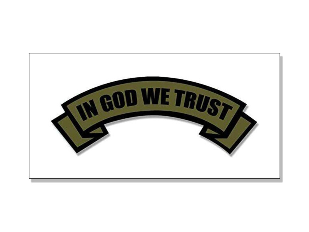 2.5x6 Inch Green in GOD WE Trust Tab Shaped Sticker (decal Vinyl Auto ...