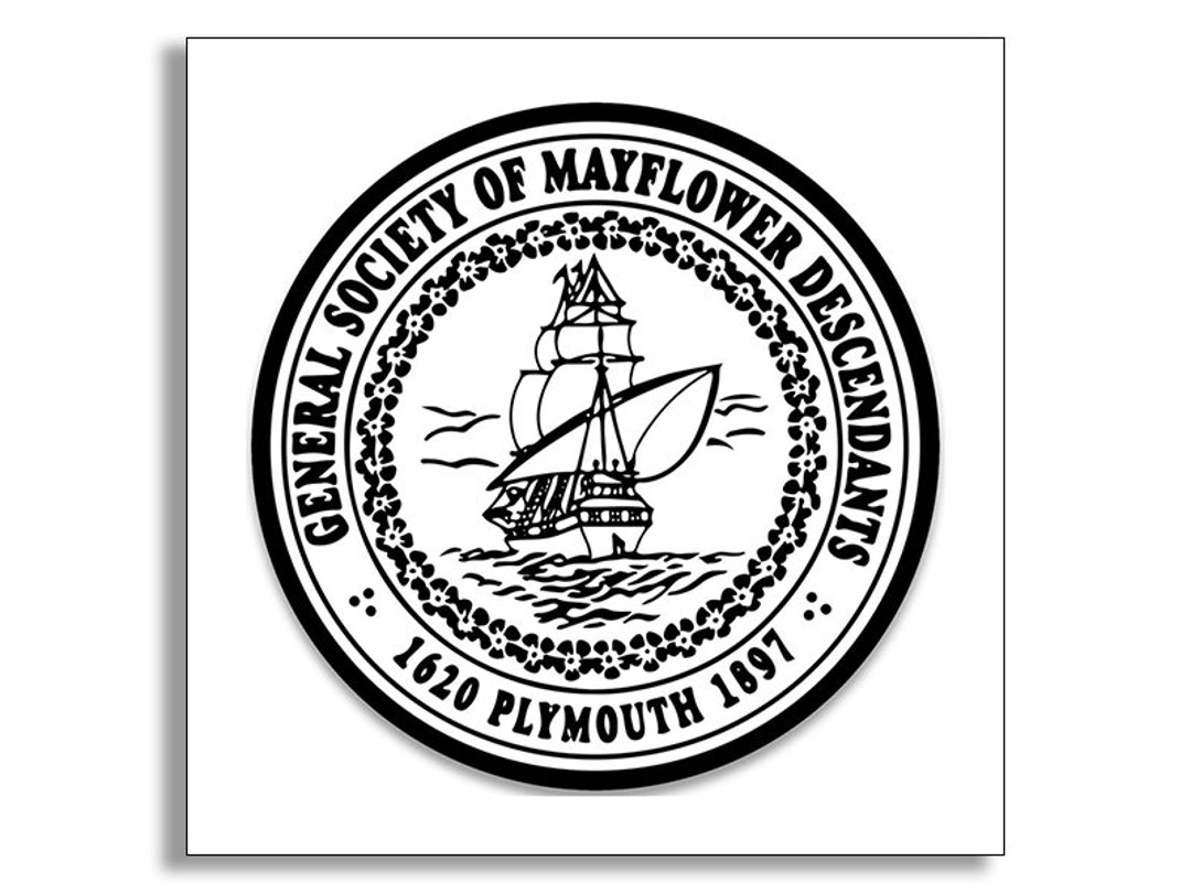 3x3 Inch Round General Society of Mayflower Desendants Sticker vinyl ...