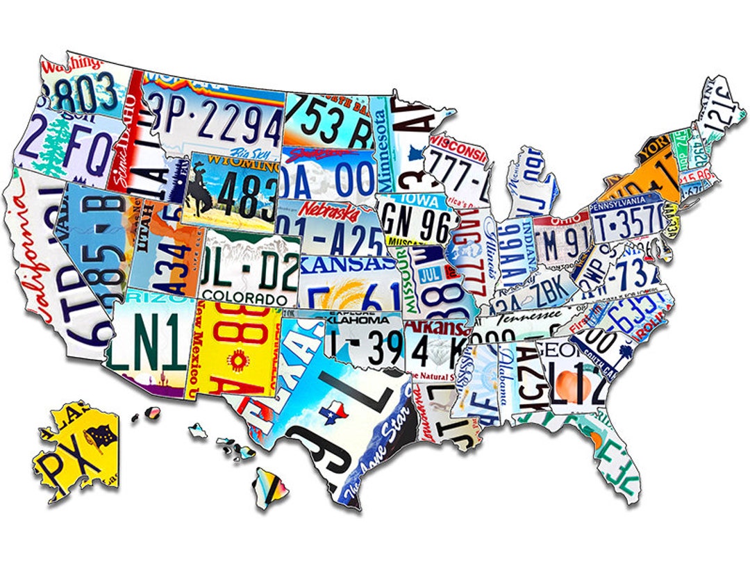 7.5x12 Inch U.S. Shaped License Plate Individual Stickers rv - Etsy