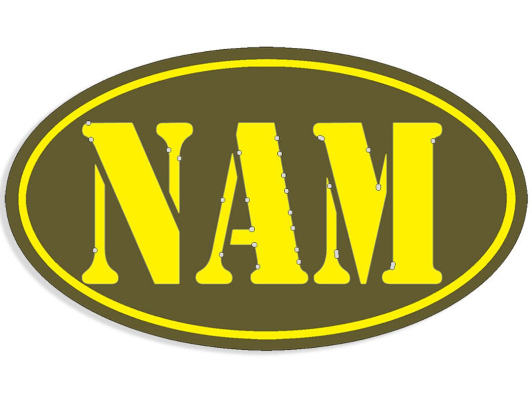 3x5 Oval Green/yellow NAM Sticker (decal Bumper Auto Rv Soldier ...