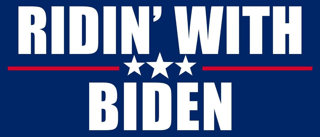 3x7 Inch BLUE: Ridin' With Biden Bumper Sticker pro Joe President Vinyl ...