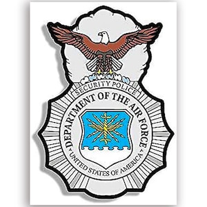 Air Force Security Police Logo Shaped Sticker (vinyl Decal Crest Usa ...