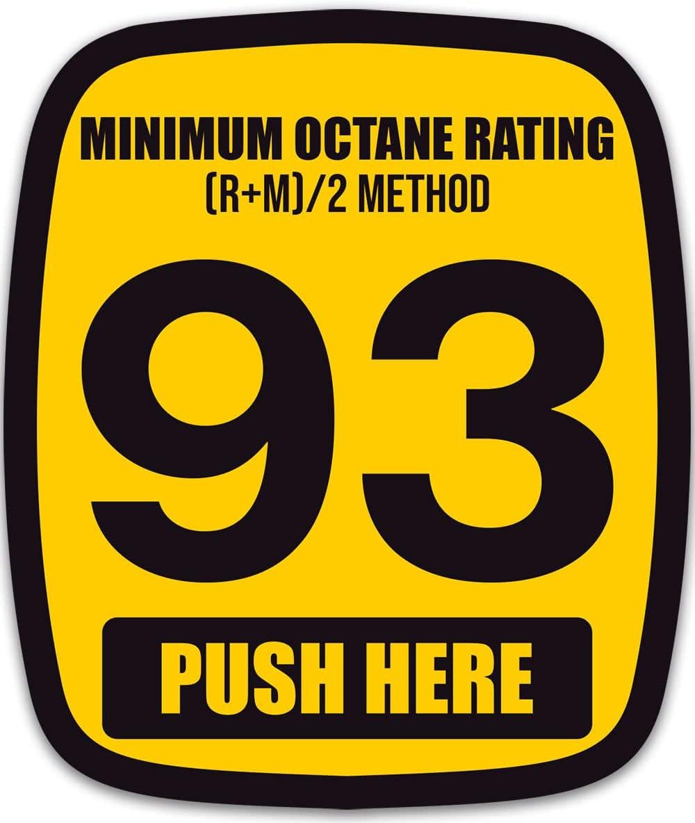 93 Octane Gas Pump Sticker (push Here Button Station Gasoline Service ...