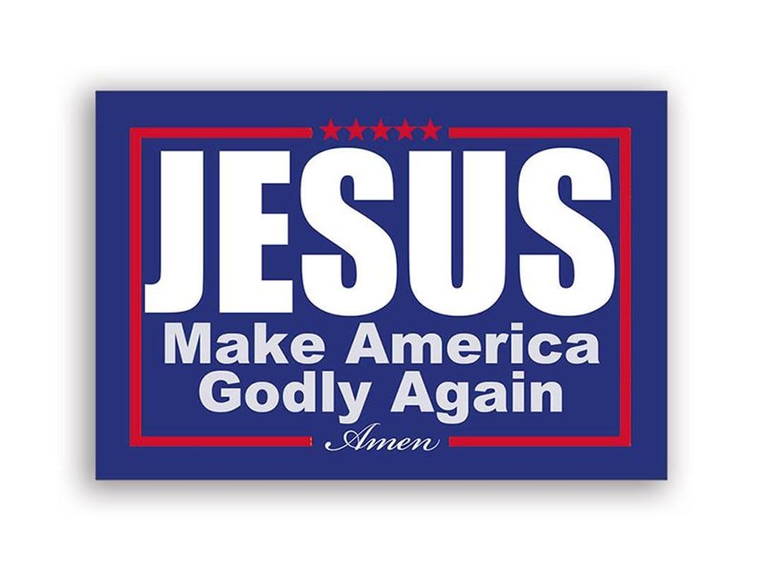 3x4 Inch Blue Jesus Make America Godly Again Sticker (vinyl Decal Trump ...