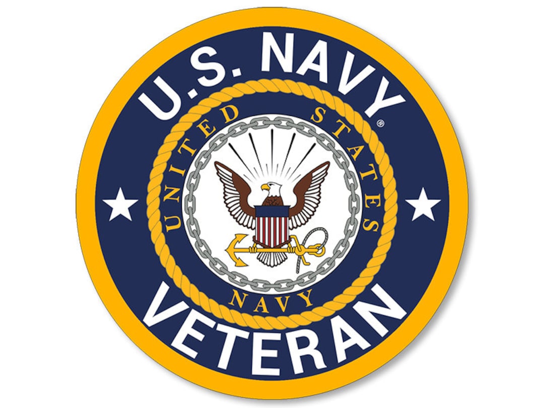 Round U.S. NAVY Veteran Sticker (vinyl Vet Auto Rv Car Truck Laptop ...