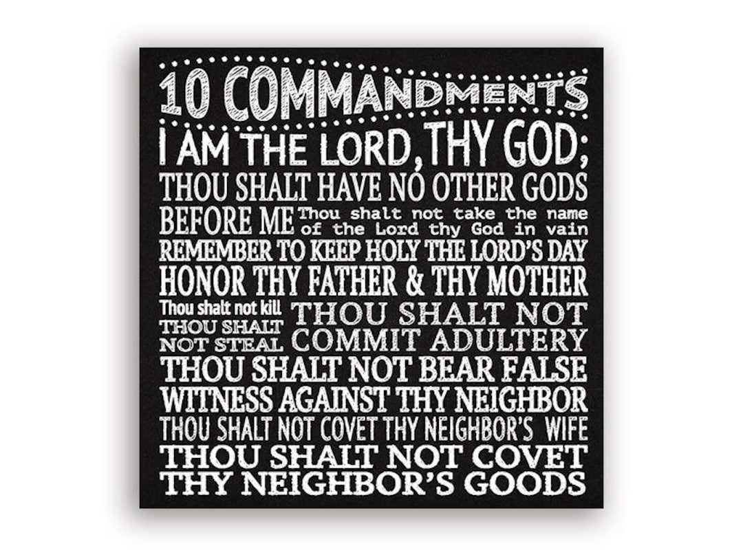 5x5 Inch the 10 Commandments Bumper Sticker moses Christian Auto Rv ...