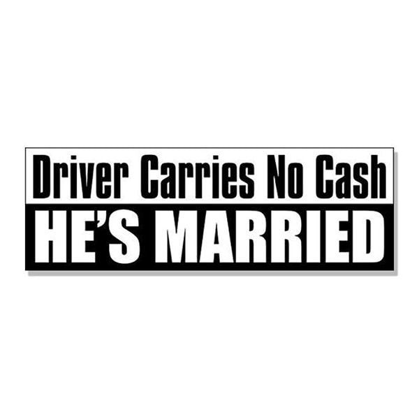 Driver Carries No Cash Sticker - Etsy