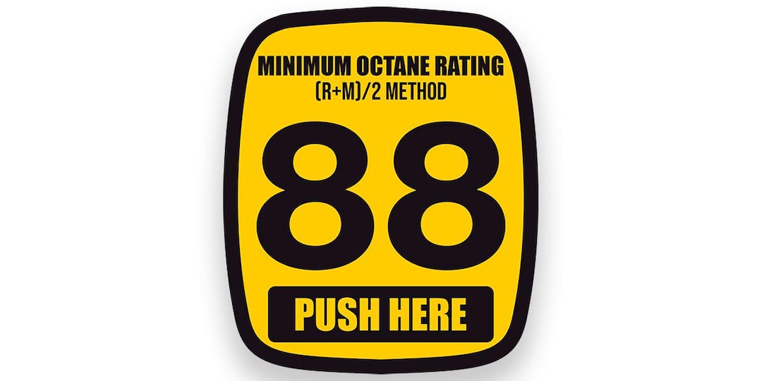 88 Octane Gas Pump Sticker (push Here Button Station Gasoline Service ...
