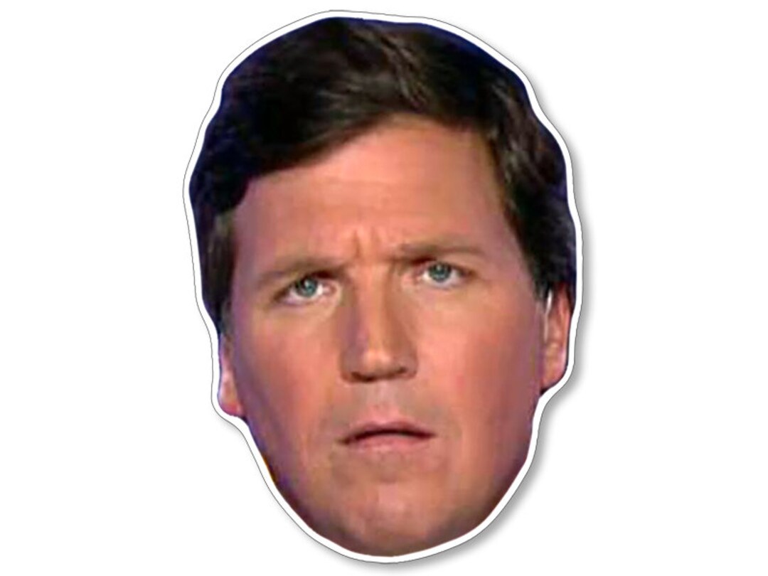 3x4 Inch Oval TUCKER CARLSON Frowning Face Sticker vinyl Decal Tucker ...