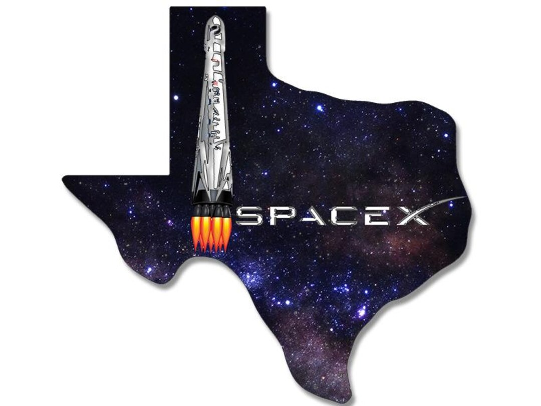 Texas Shaped Spacex Sticker (space Nasa Musk F9 Outer Travel Moon Auto ...