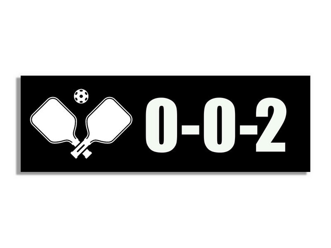 3x9 Inch Black PICKLEBALL 0-0-2 Bumper Sticker (paddle Court Kitchen ...