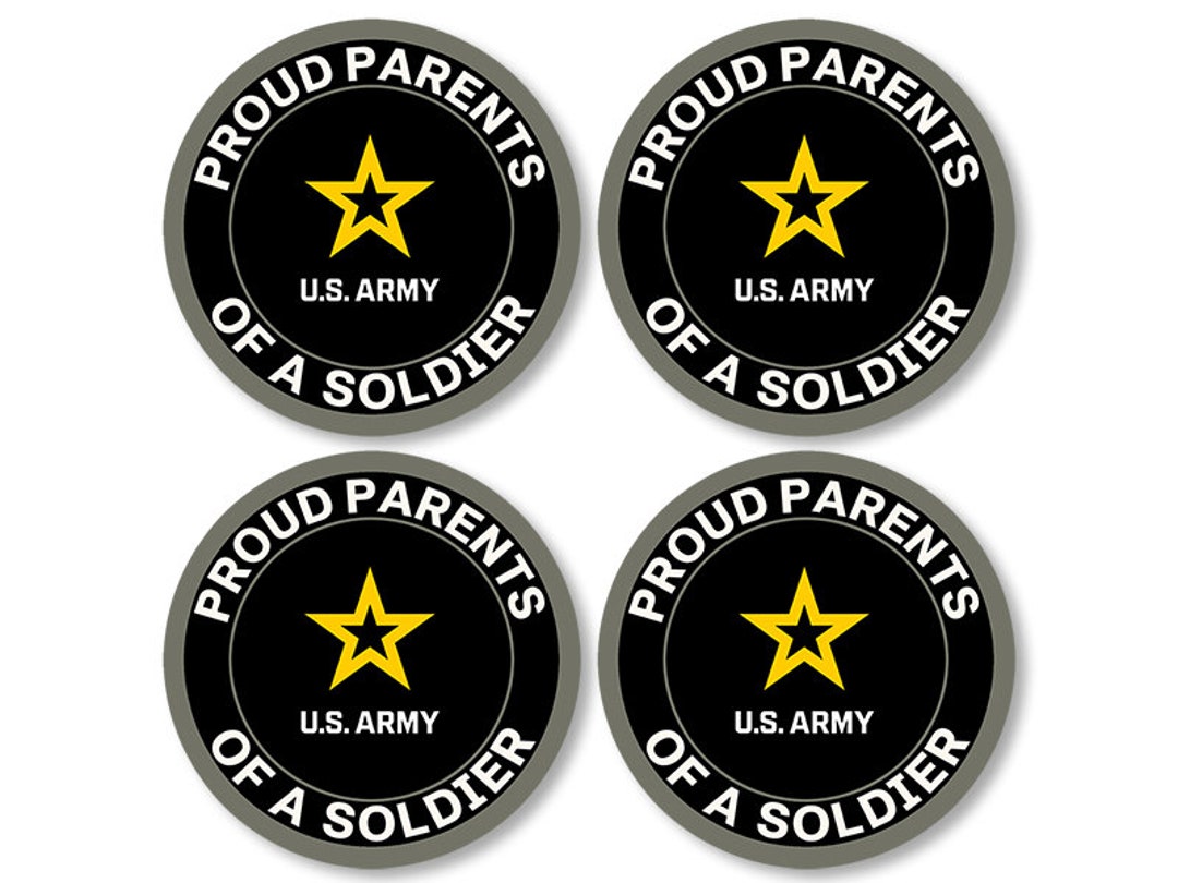 4 Pack 1.5 Inch Round Proud Parents of A Soldier Sticker (armed Forces ...