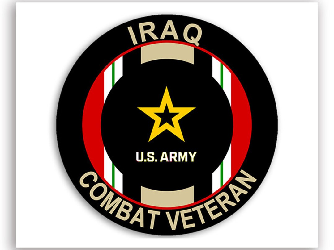 3 Inch IRAQ Combat Veteran W Ribbon Sticker military Iraqi - Etsy