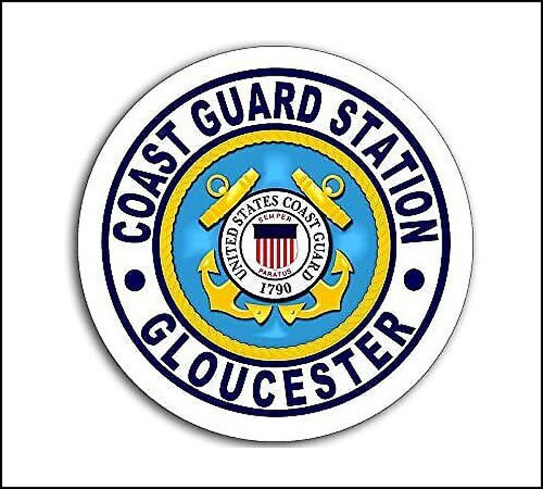 3 Inch Round Coast Guard Station Gloucester Logo Sticker vinyl Uscg ...