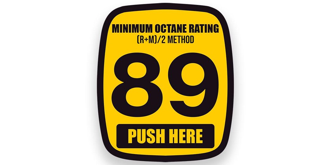 89 Octane Gas Pump Sticker (push Here Button Station Gasoline Service ...