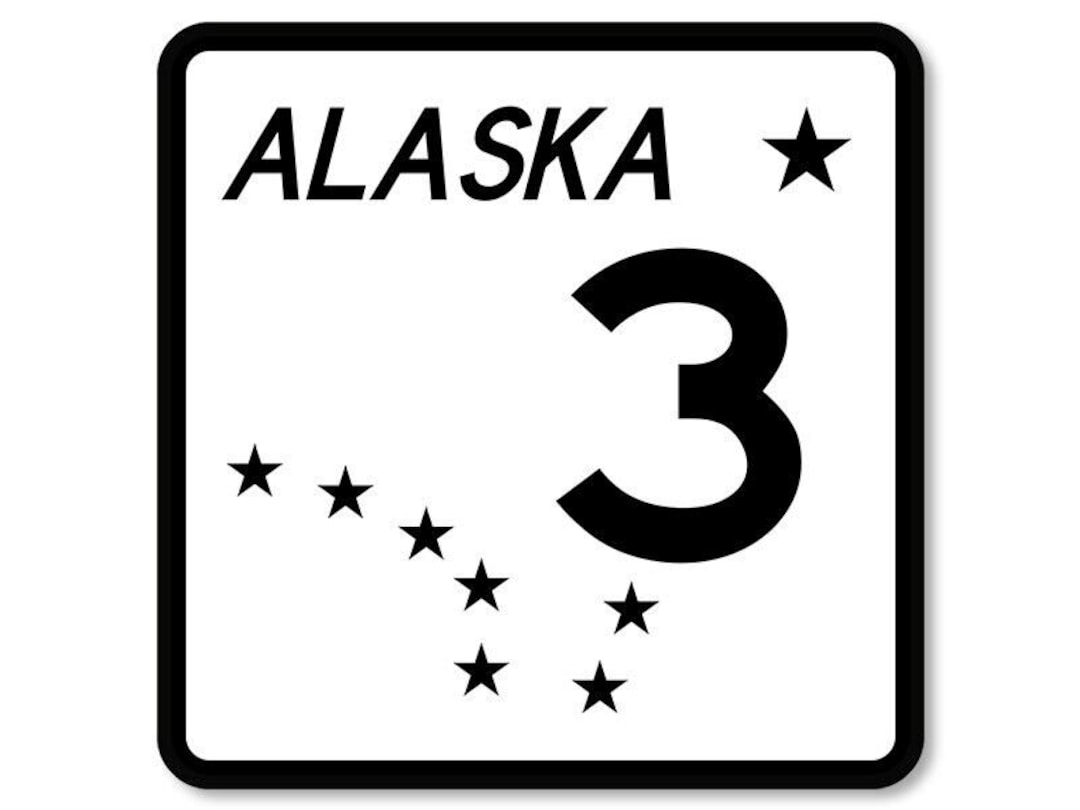 3 Inch Alaska Highway 3 Road Sign Sticker (vinyl Decal Auto Car Rv ...