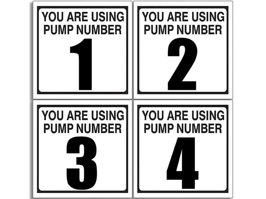 8 Pack: 4 Inch Gas Pump Numbers 1 Thru 8 Stickers (auto Car Truck Rv ...