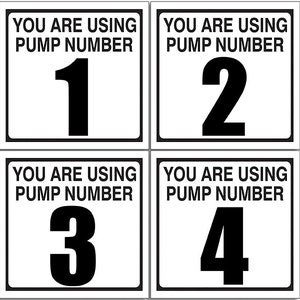 8 Pack: 4 Inch Gas Pump Numbers 1 Thru 8 Stickers (auto Car Truck Rv ...