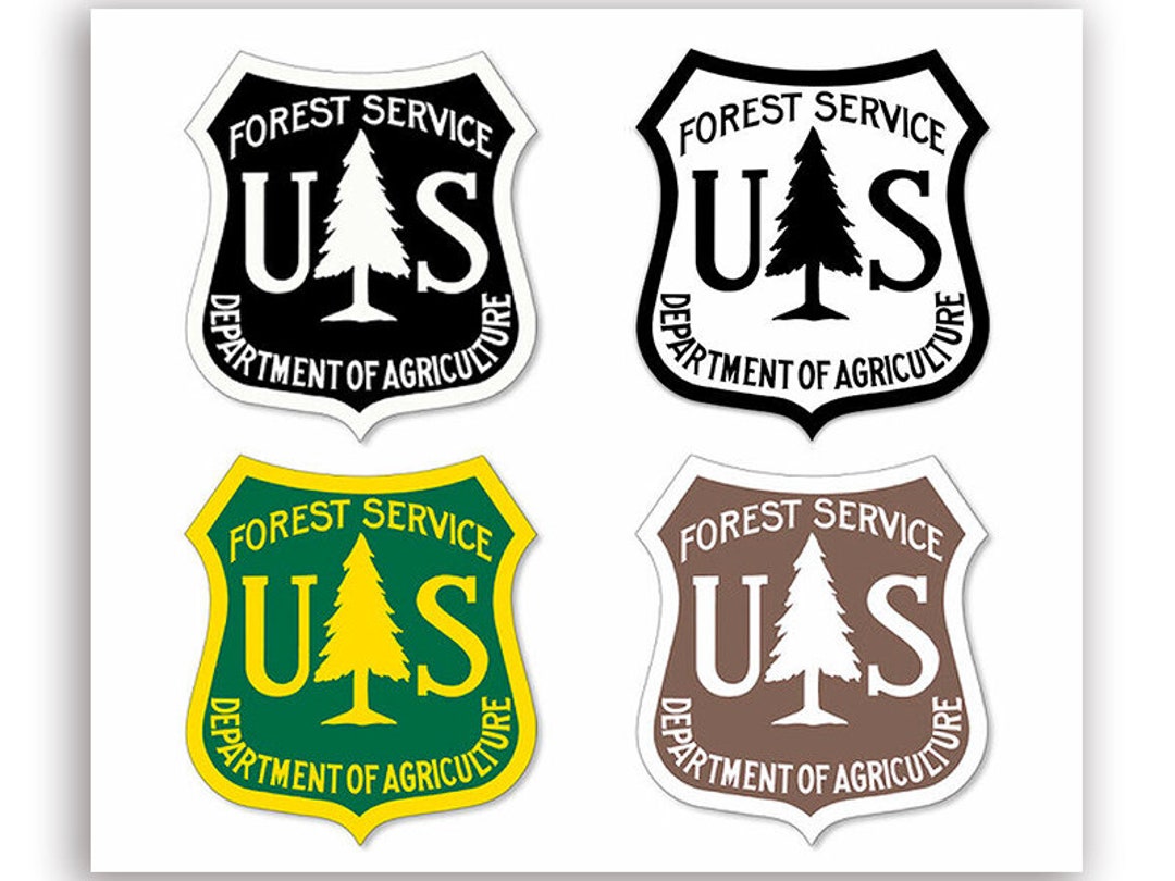 1.5 Inch 4-color-pack: US Forest Service Shield Shaped Sticker (decal ...