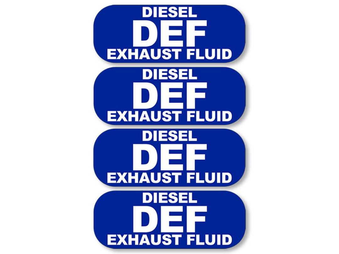4 Pack: 1x3 Inch Blue DEF Diesel Exhaust Fluid Stickers (bio Nox Auto ...