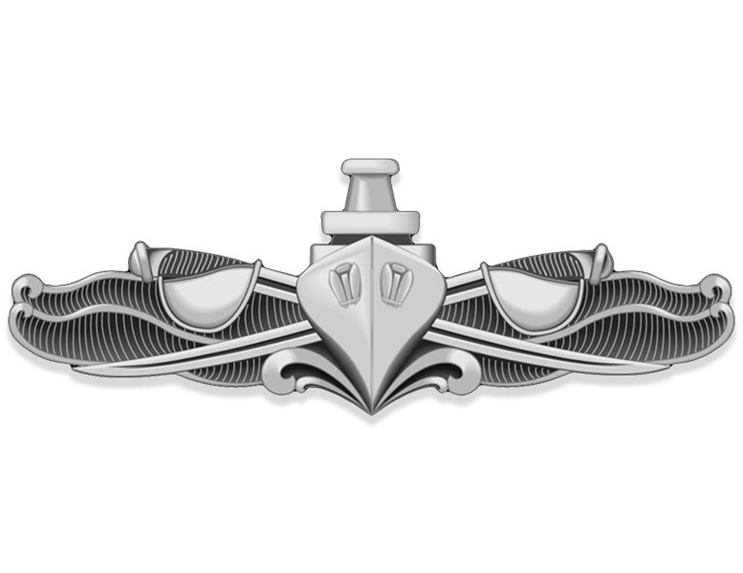 1x3 Inch SILVER US Navy Surface Warfare Specialist Sticker armed Forces ...