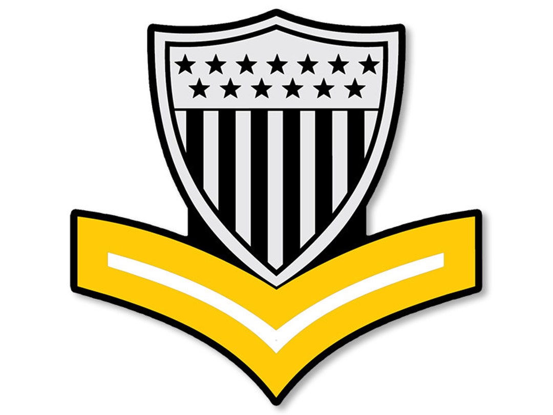 3x4 Inch US Coast Guard Rank Petty Officer SECOND Class Shaped Sticker ...