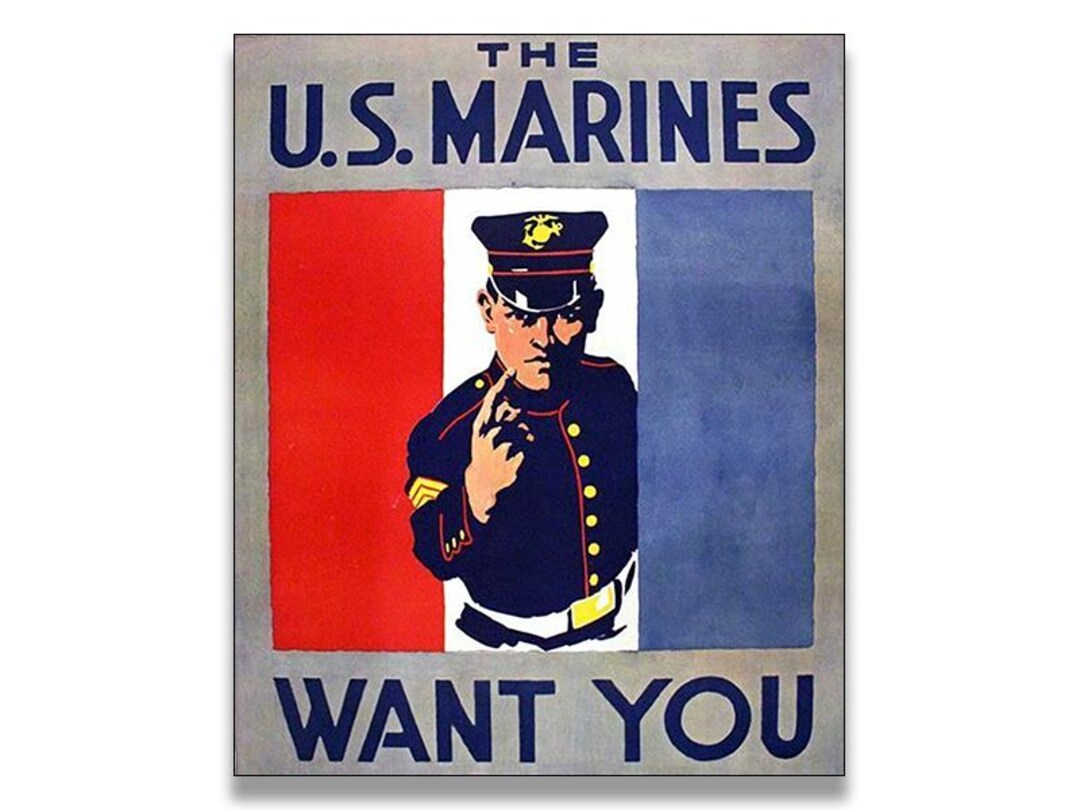 3x4 Inch the US Marines Want You Poster Sticker (vinyl Decal Decal ...