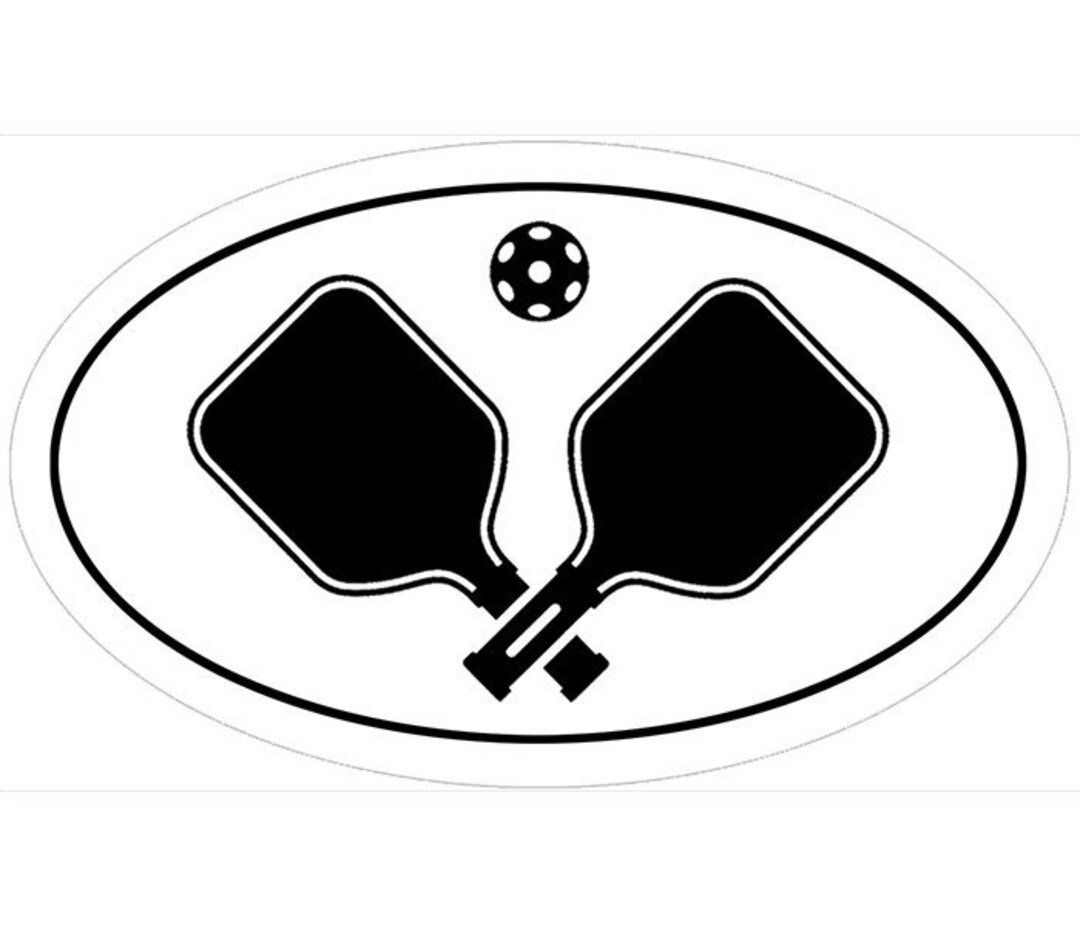 3x5 Inch Oval White PICKLEBALL Paddles and Ball Sticker - Etsy