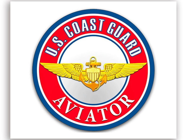 3x3 Inch Round US Coast Guard AVIATOR Sticker vinyl Pilot Fly - Etsy
