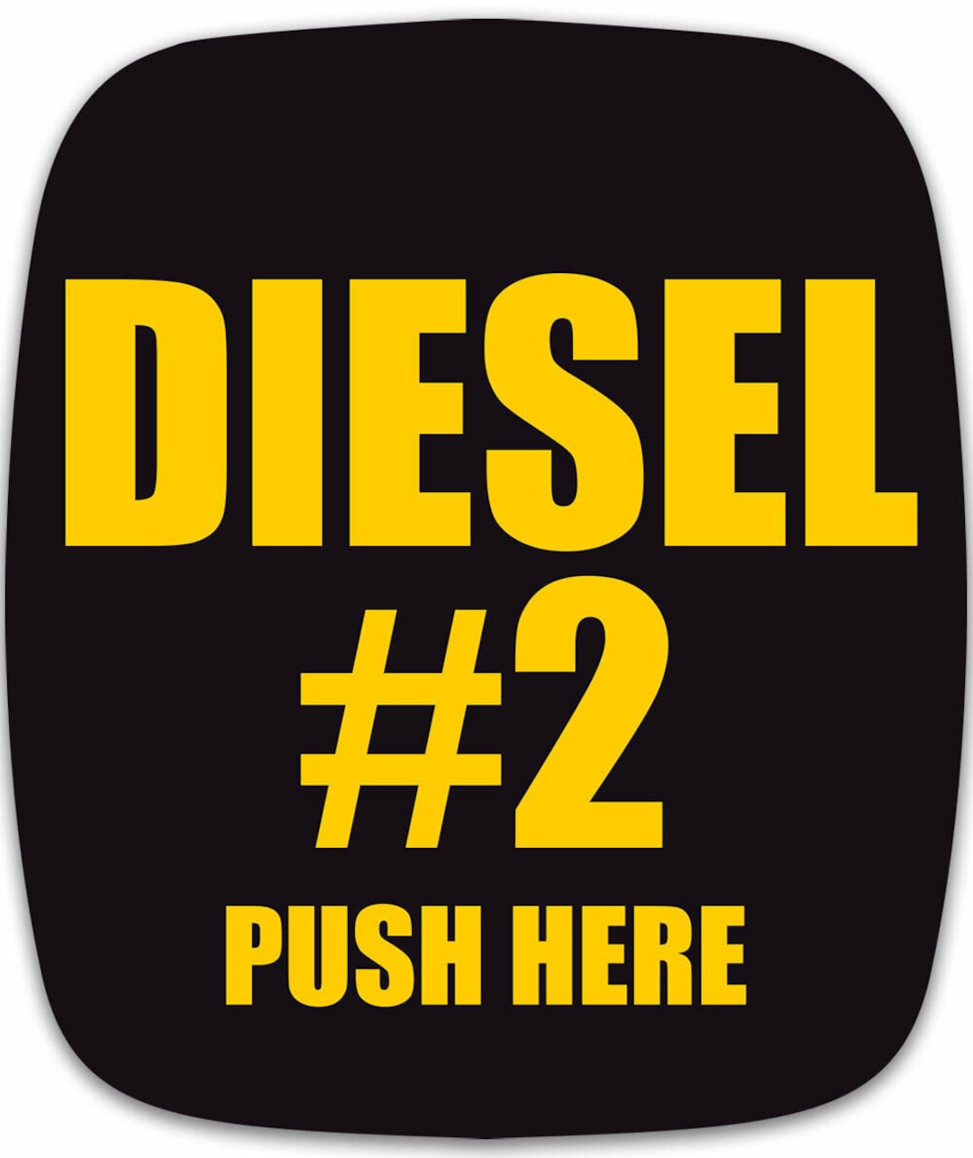 2x2.5 Inch Diesel #2 Push Here Gas Pump Button Label Sticker (vinyl ...
