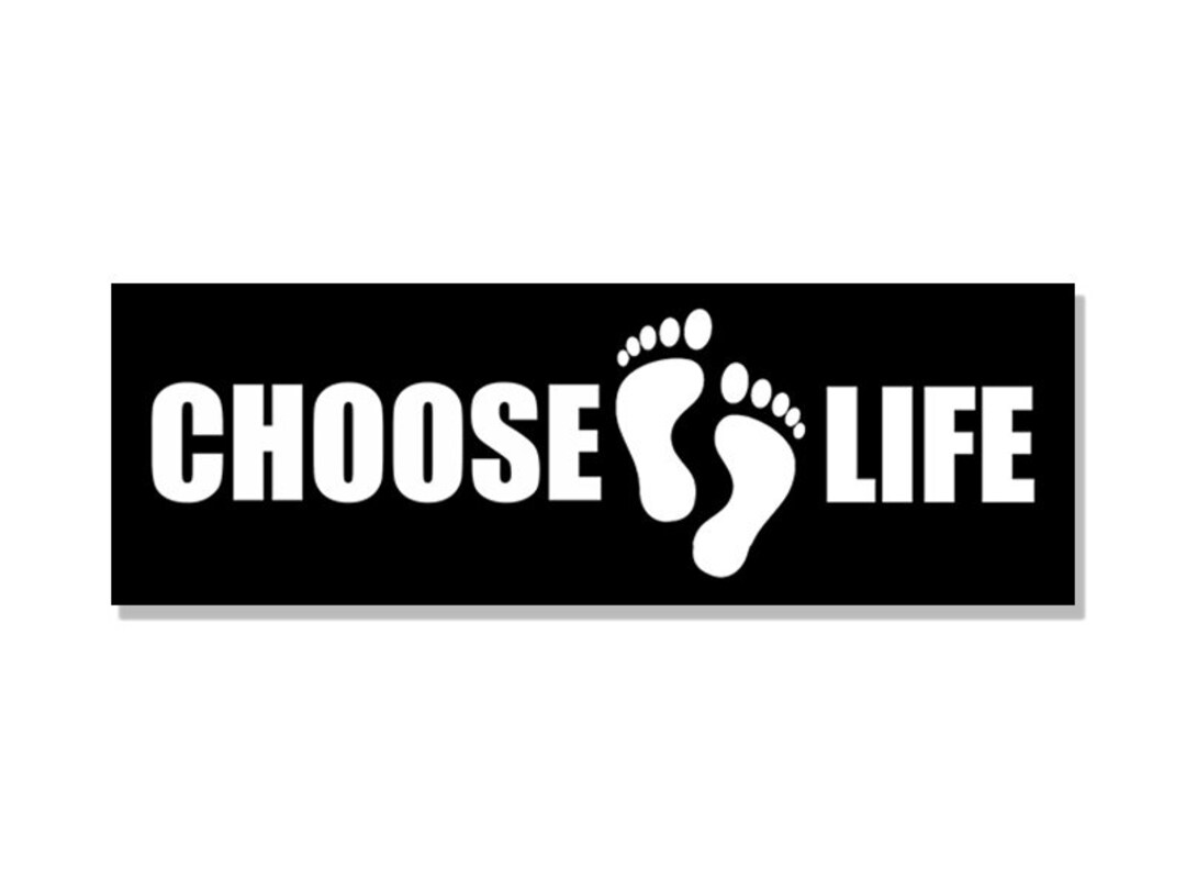 3x9 Inch Choose Life FOOTPRINTS Sticker (vinyl Decal Pro Life Christian ...