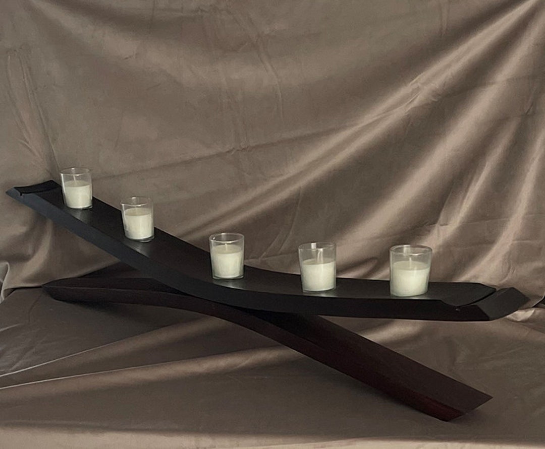 Wine Barrel Stave Candle Holder. Made of Oak and Comes With Candles. - Etsy