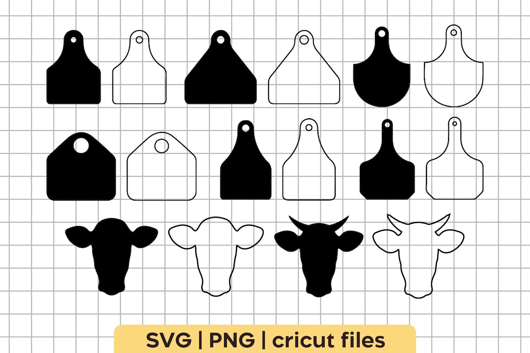 Cow Tag SVG, Cow Tag PNG, Cow Tag Key Chain, Cattle Tag, Cattle Ear Tag ...
