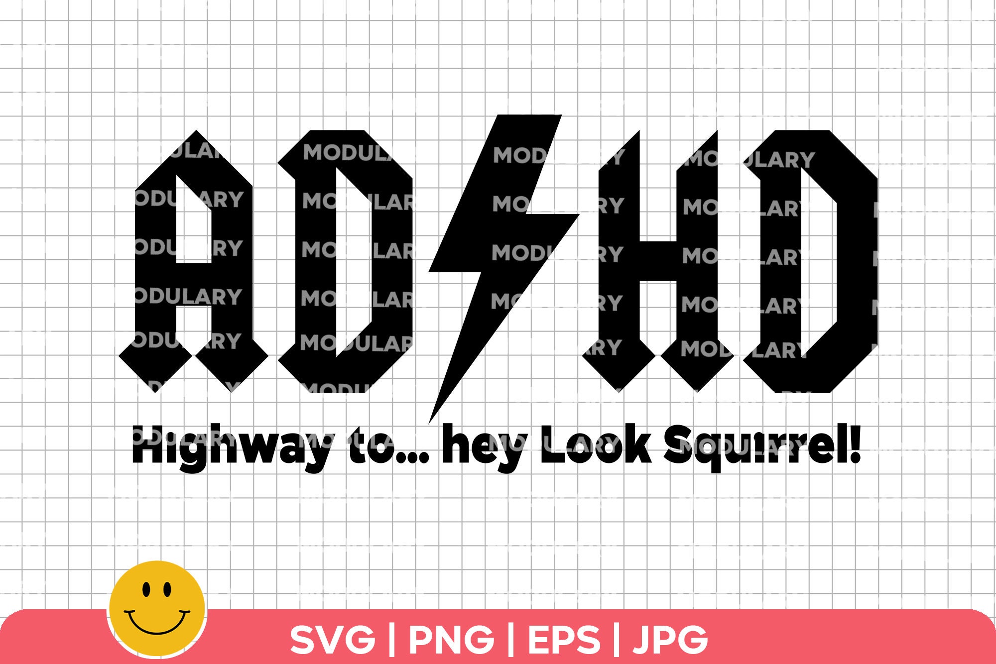 Adhd Svg Ad/hd Highway To...hey Look Squirrel Png Svg - Etsy Canada