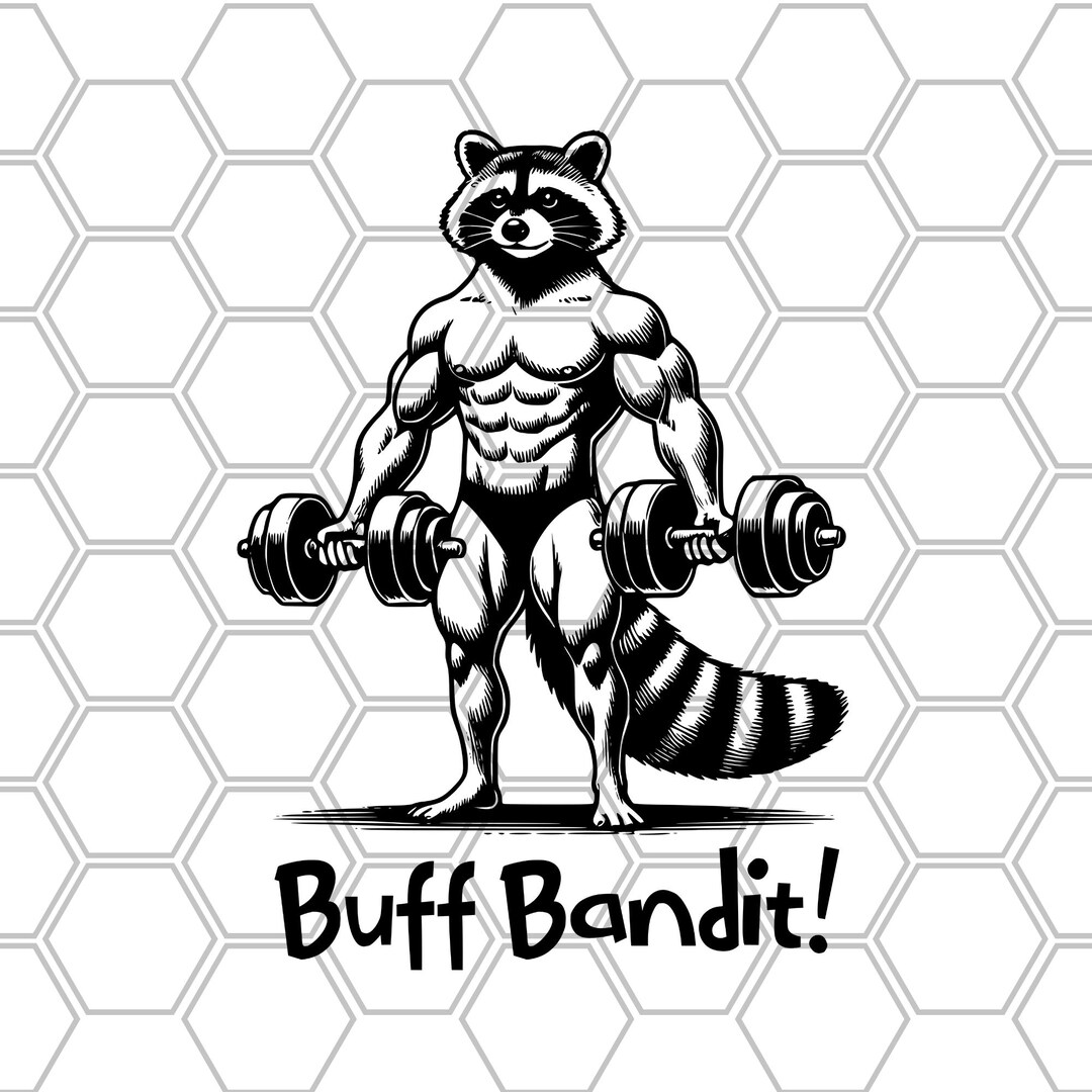 Buff Bandit Png, Raccoon Lifting Weights Png, Weightlifting Png ...