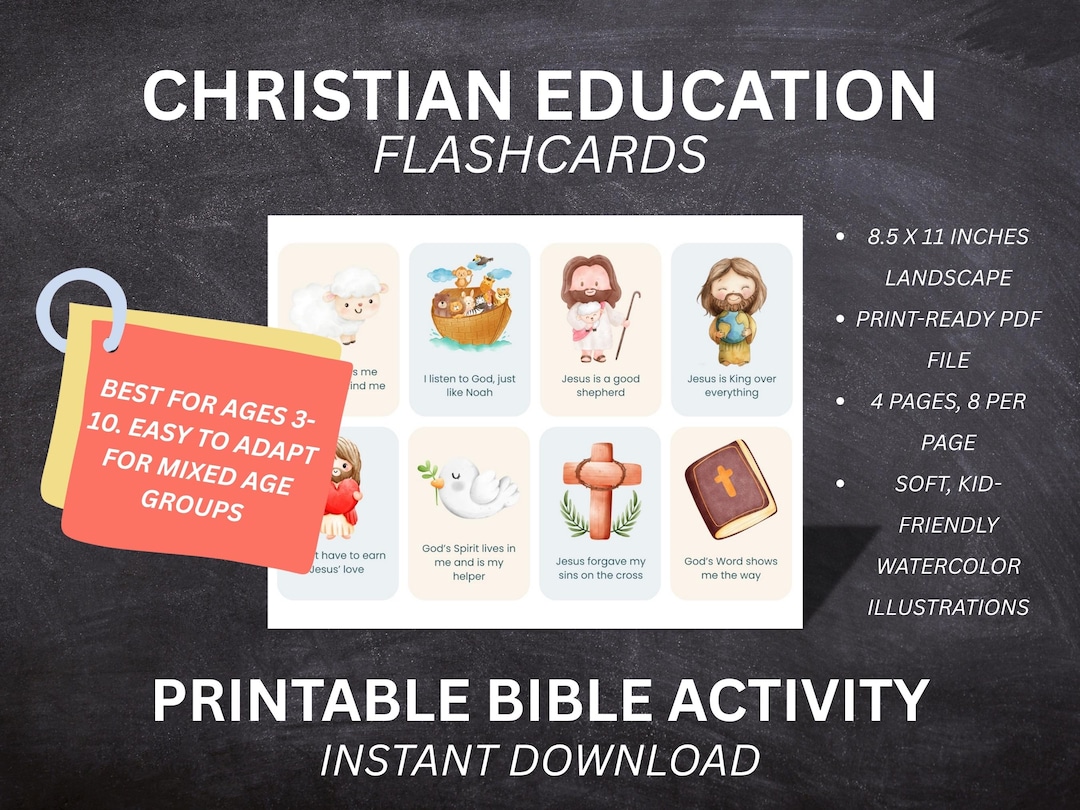 Christian Flashcards for Kids | Scripture Matching, Homeschool (PDF ...