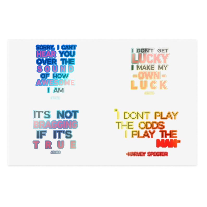 Suits Tv Show Sticker Sheets Perfect Gift for Suits Fan, Meghan Markle, Harvey Specter, Mike ...