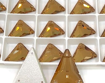 Siam Red Isosceles / Tall / Slim Triangle Sew on Glass Flatback ...