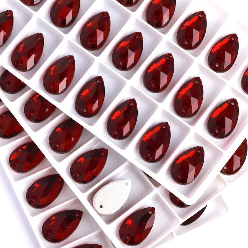 Tear Drop Red Crystals - Etsy