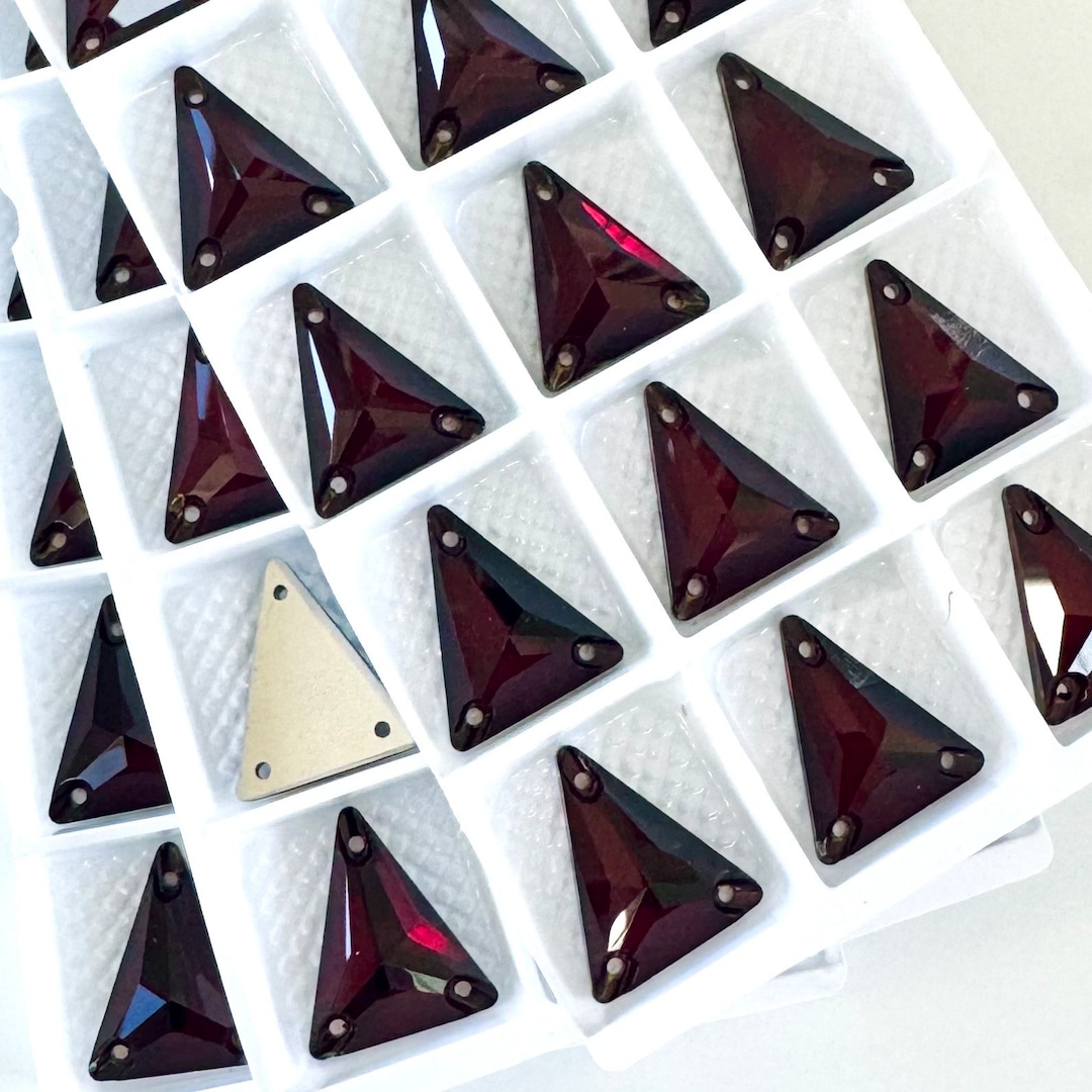 Dark Siam / Deep Red Isosceles / Tall / Slim Triangle Sew on Glass ...