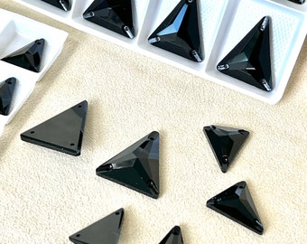 Siam Red Isosceles / Tall / Slim Triangle Sew on Glass Flatback ...