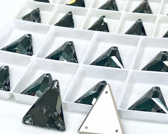 Siam Red Isosceles / Tall / Slim Triangle Sew on Glass Flatback ...