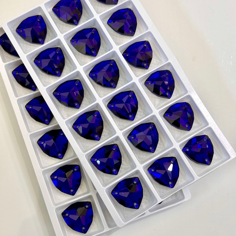 Cobalt / Indigo Sew on Crystal Trilliant Flatback Rhinestones Premium ...