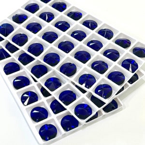 Cobalt Blue / Indigo - Sew on Crystal Rivoli Round 12mm 14mm & 16mm ...