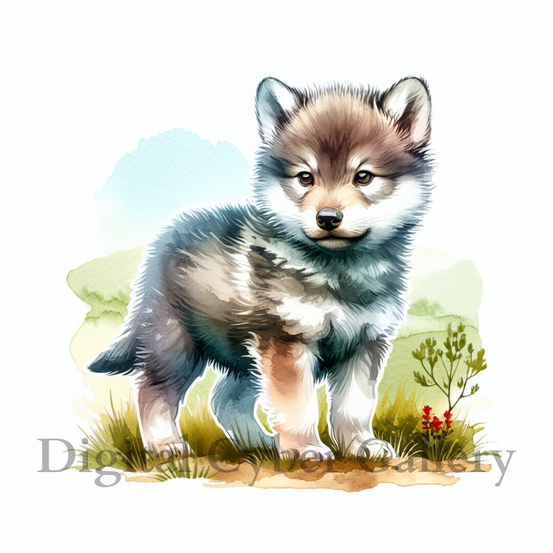 5 Cute Little Wolf Clipart Pack 4K Png, Digital Crafts, Paper Crafts ...