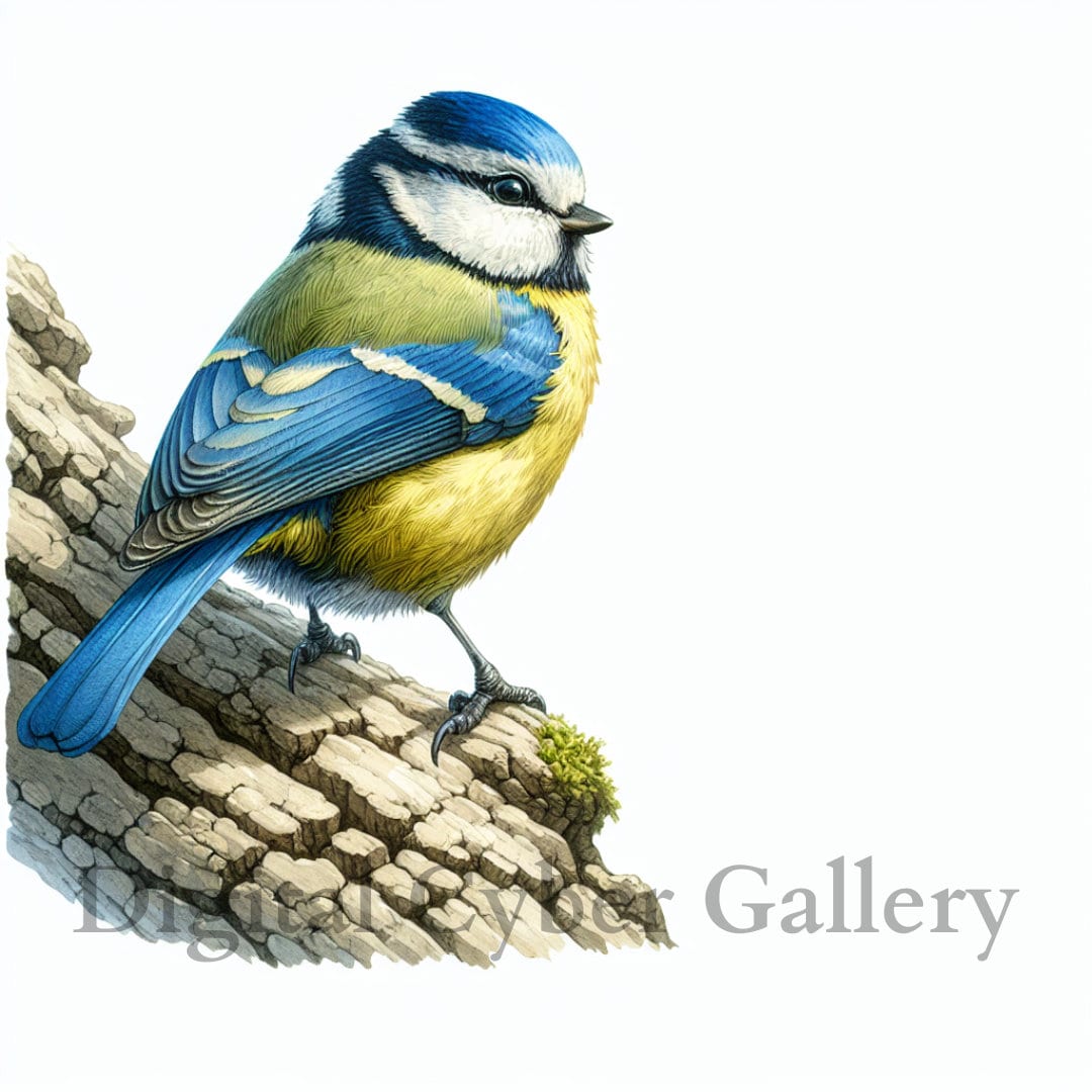 10 Blue Tit Bird Clipart Bundle 4K Png, Digital Download, Scrapbook ...